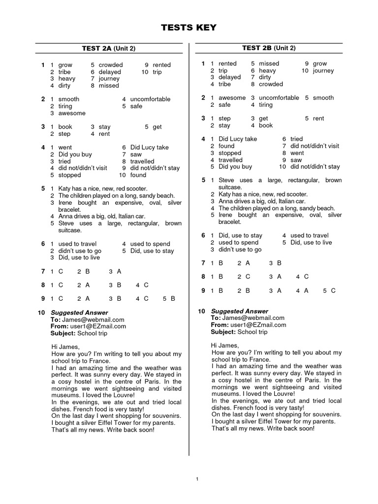 34 OnScreen 2 Tests KEY | PDF