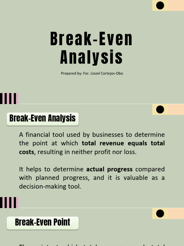 F1. Break Even Analysis 2 | PDF | Income Statement | Business