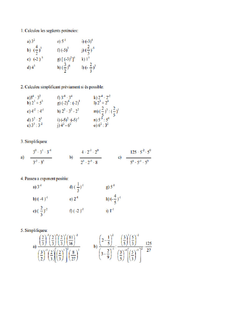 Exercicis Recuperació 2a Avaluació 3R Eso | PDF