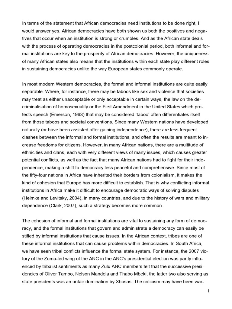 Politics Essay 2 - Ntando Makwela | PDF | Democracy | Political Ideologies