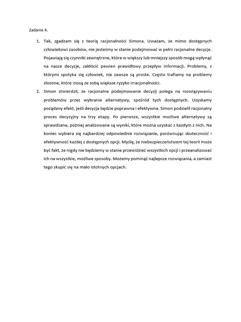 Zadanie 4. Psychologia Biznesu | PDF