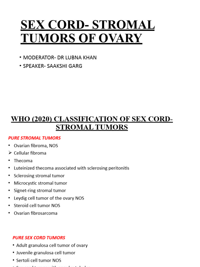 Sex Cord Stromal Tumors Of Ovary Pdf Ovarian Cancer Neoplasms