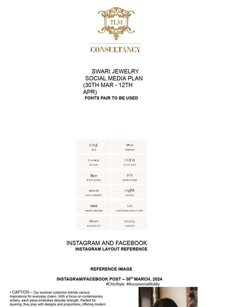 SwaRi's Social Media Plan From 30.3.2024 To 10.4.2024 | PDF | Jewellery ...