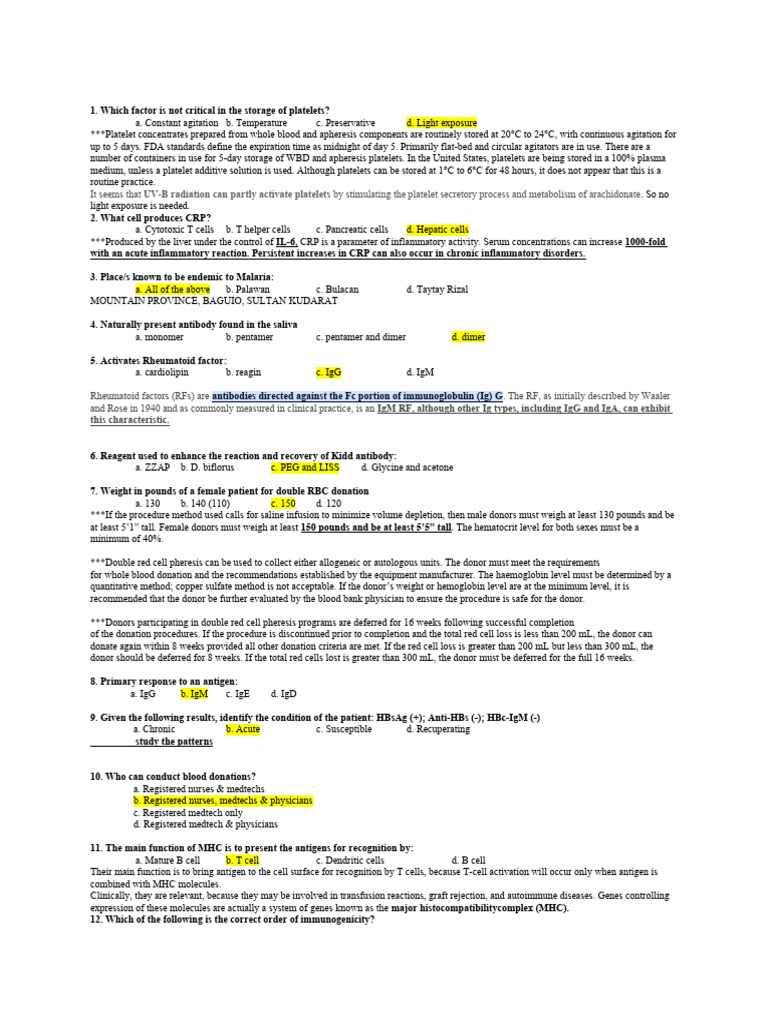 Additional Isbb Probable Questions | PDF | Blood Donation | Hiv/Aids