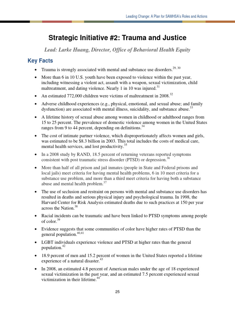 04-TraumaAndJustice - SAMHSA Strategic Initiative #2 | PDF | Psychological Trauma | Mental Health