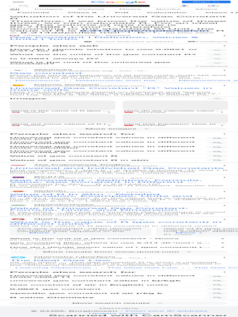 universal gas constant values in differe | Download Free PDF | Gases | Mole (Unit)