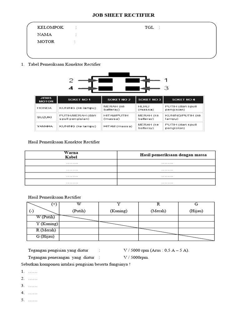 Job Sheet Rectifier | PDF | Teaching Methods & Materials | Computers