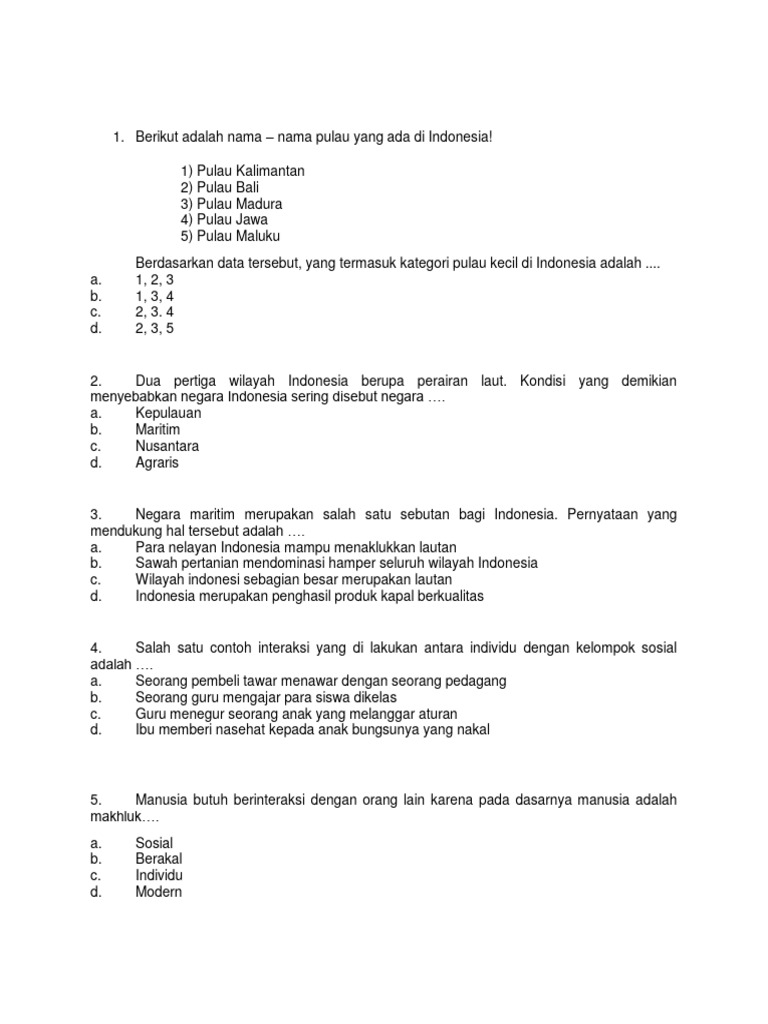 Latihan Soal IPS | PDF | Perjalanan