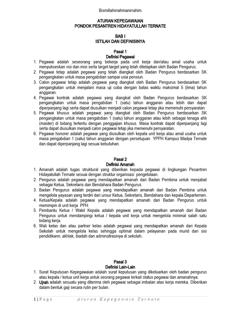 Aturan Kepegawaian Ternate Rev 03 TH 2023 | PDF Aturan Kepegawaian Ternate Rev 03 TH 2023 | PDF