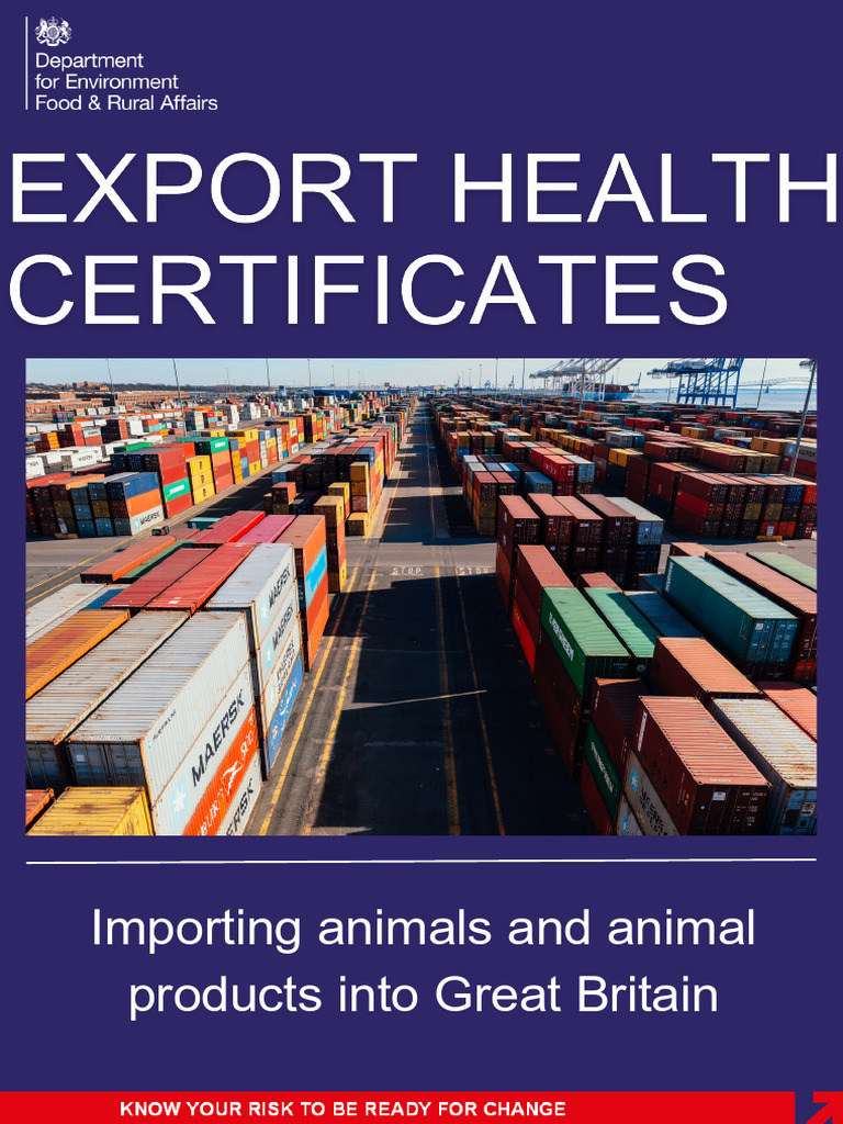 Defra Health Certificates Leaflet | PDF | Certification