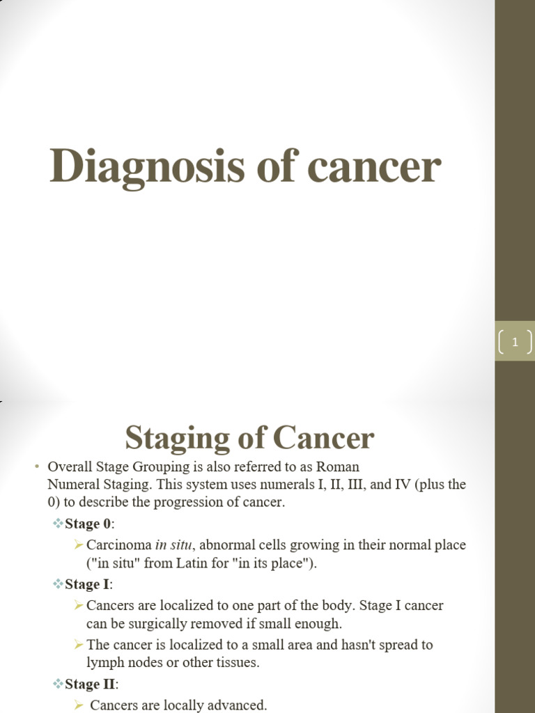 III Diagnosis of Cancer Staging | PDF