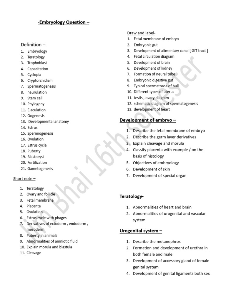 Comprehensive Guide to Embryology Concepts | PDF | Embryo | Reproduction