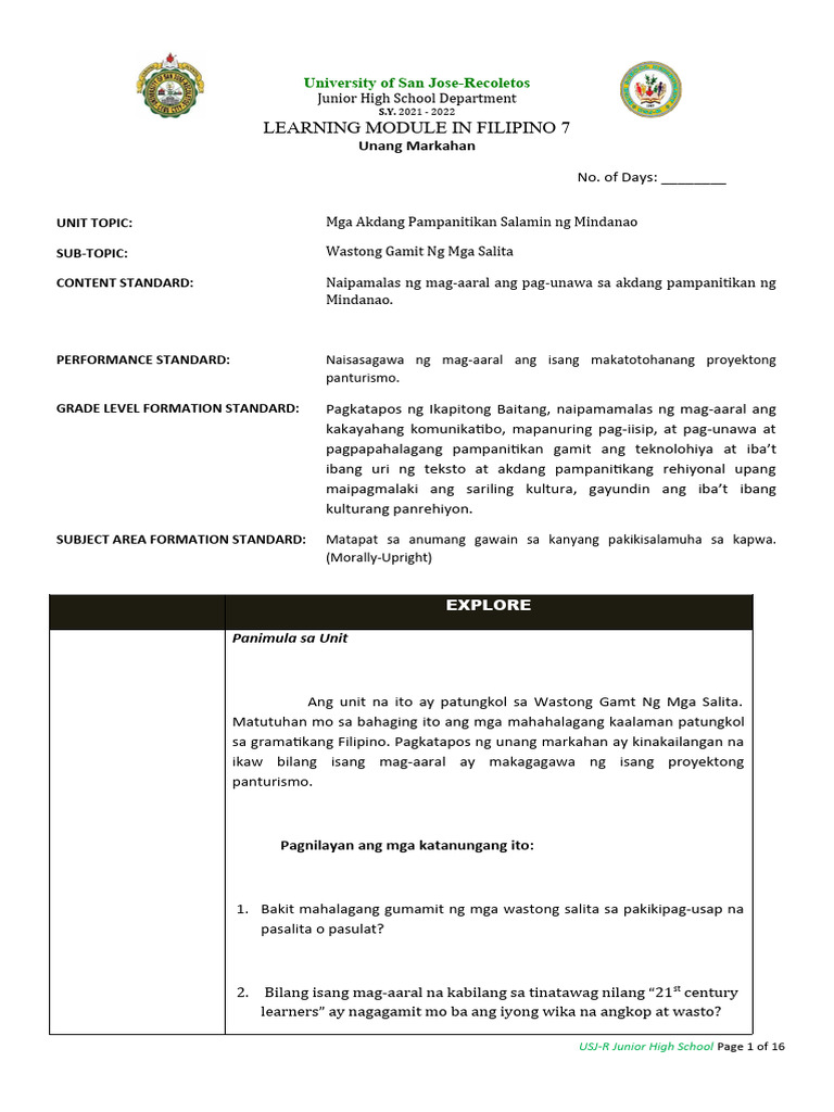 Learning Module 1.3 | PDF