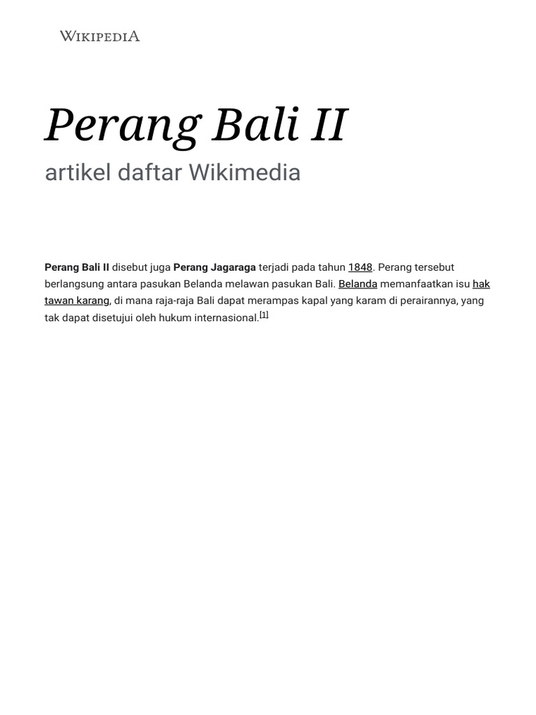 Perang Bali II: Pertempuran Jagaraga 1848 | PDF