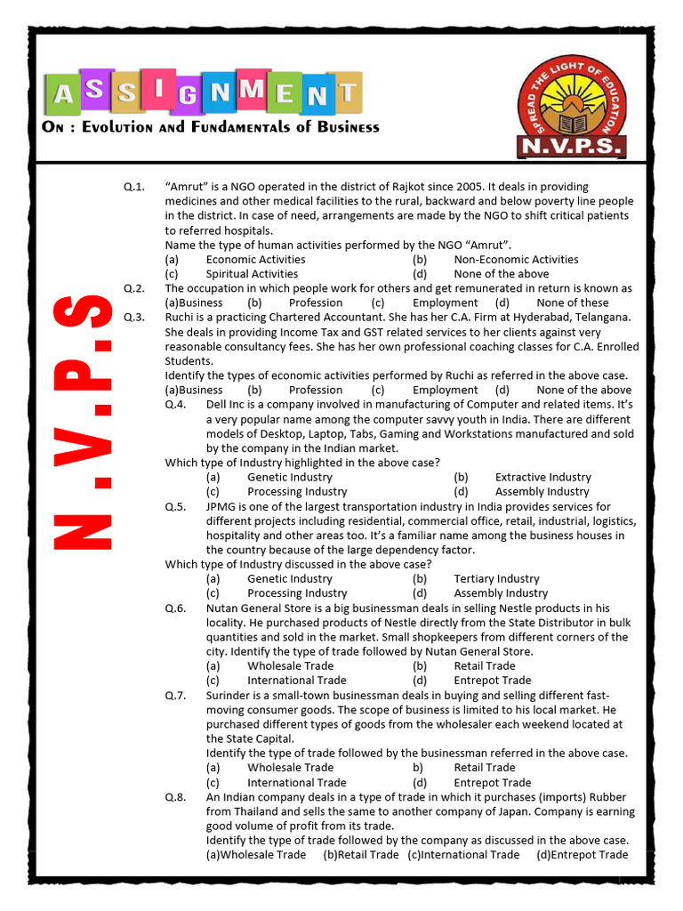 Worksheet BST | PDF | Partnership | Retail