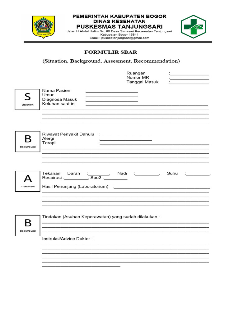 Form Sbar 2024 | PDF