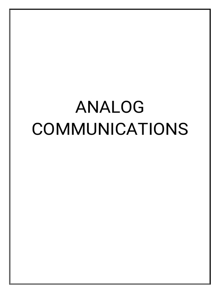 Analog Communications Course Guide | PDF | Wireless | Broadcast Engineering