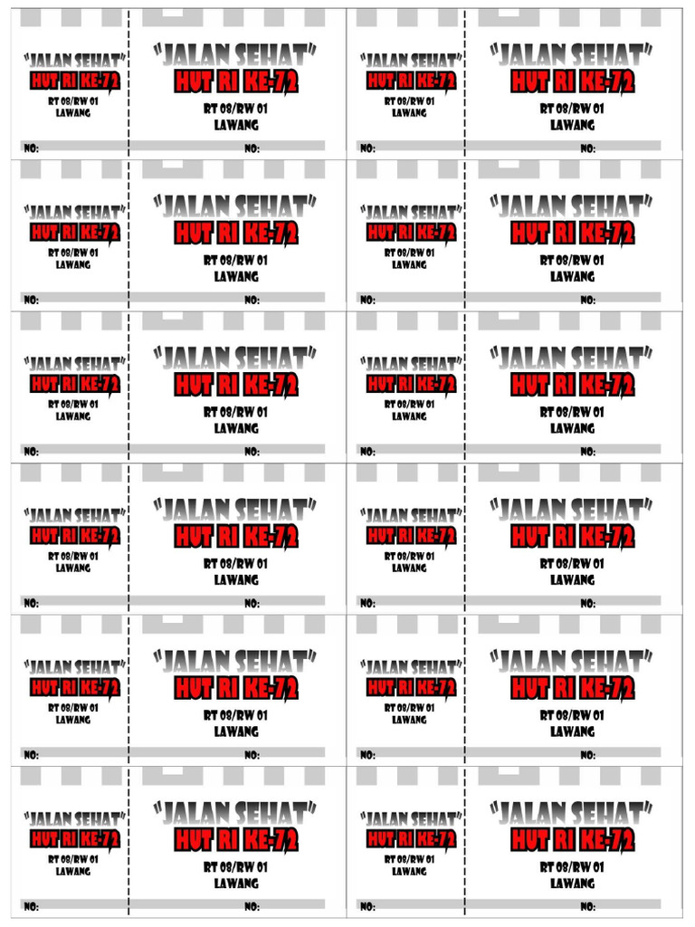 contoh ticket a4 | PDF