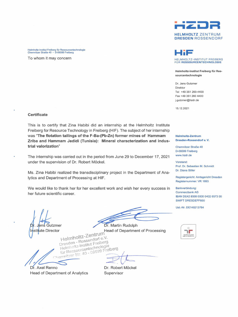 Certificate HIF | Download Free PDF | Secondary Sector Of The Economy ...