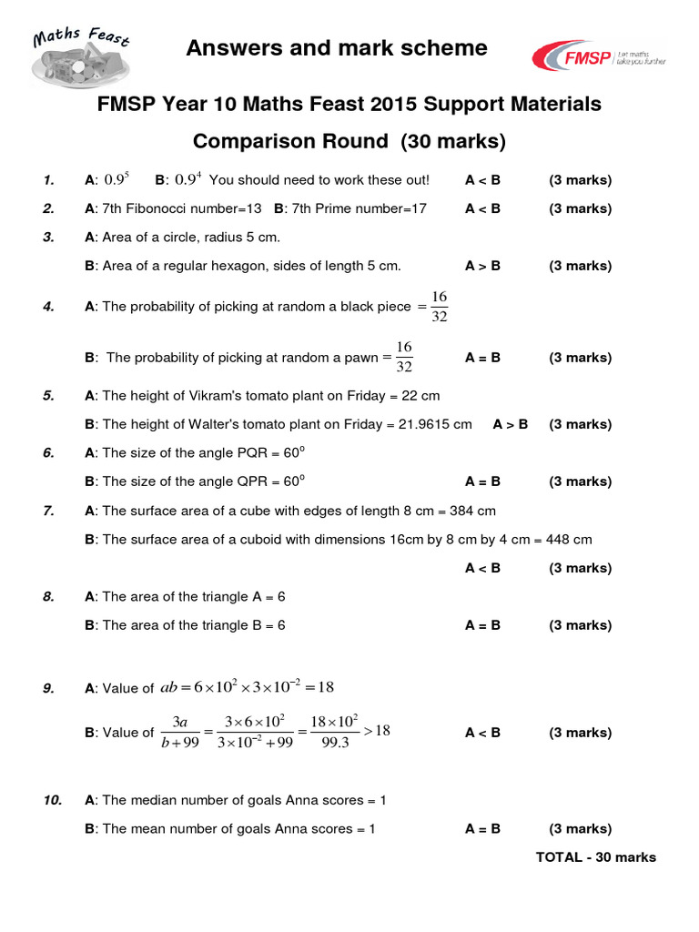 Support Comparison Round Answers | PDF