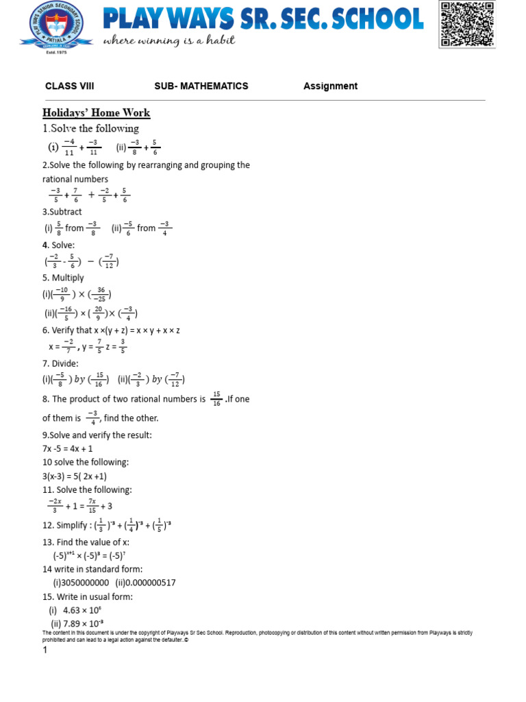 assignment -1 | Download Free PDF | Mathematics | Arithmetic
