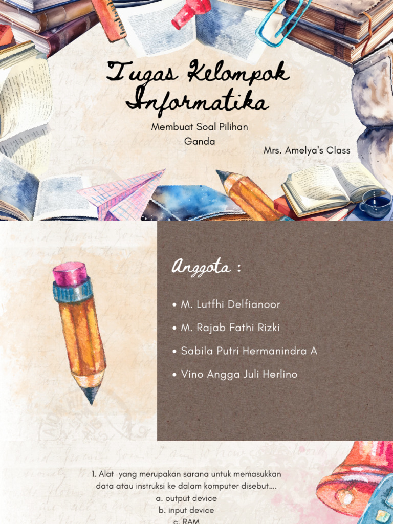 Tugas Informatika Membuat Soal | PDF