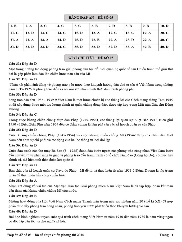 HDG de So 05 Mon Lich Su | PDF