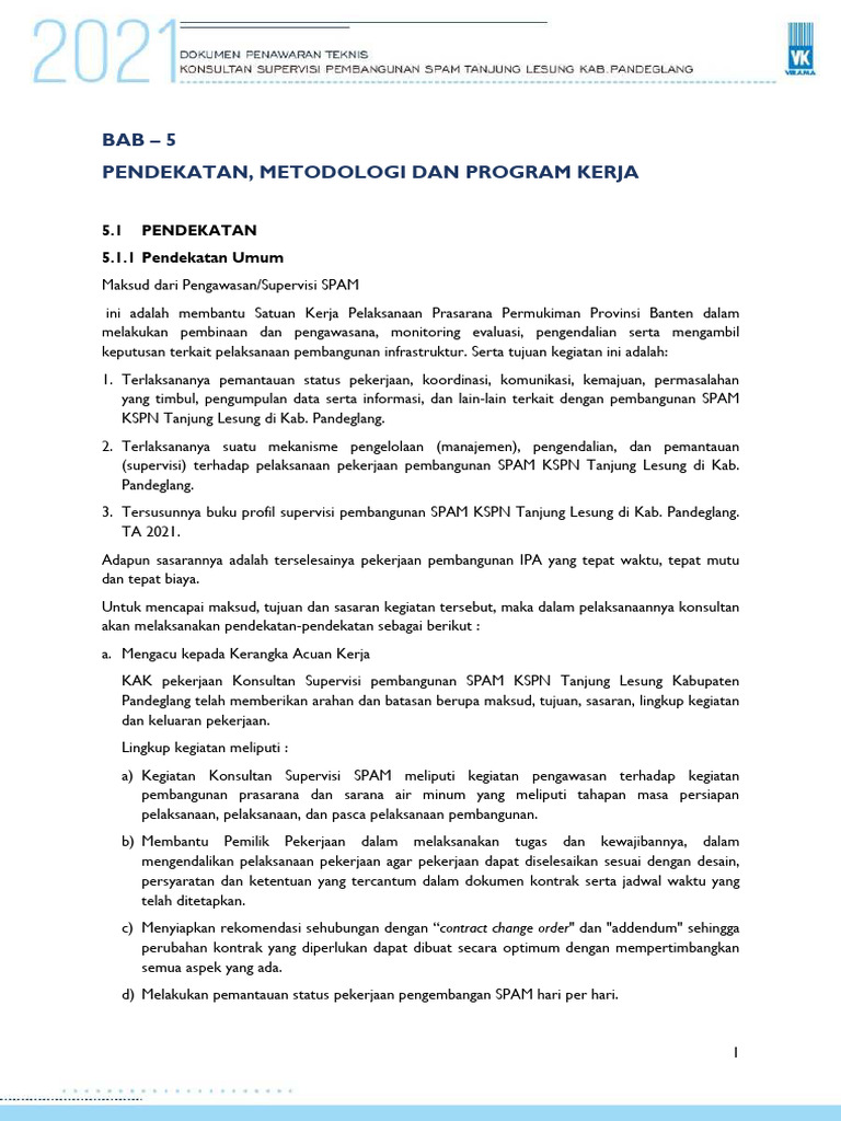 Bab 5 - Pendekatan Metodologi Dan Program Kerja | PDF