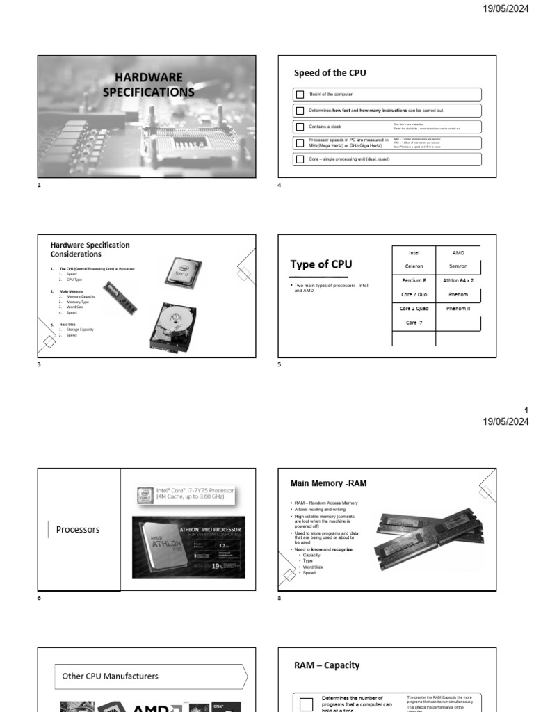 Hardware Specs | PDF | Random Access Memory | Hard Disk Drive