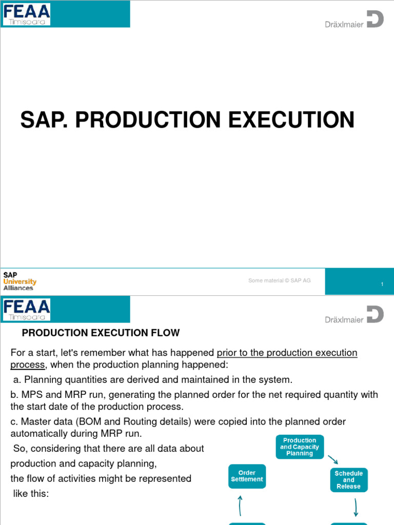 SAP. PRODUCTION EXECUTION | Download Free PDF | Cost | Cost Of Goods Sold