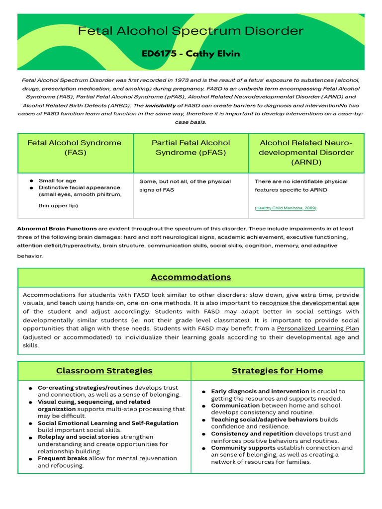 Fasd Fact Sheet 1 | PDF | Neuroscience | Clinical Medicine