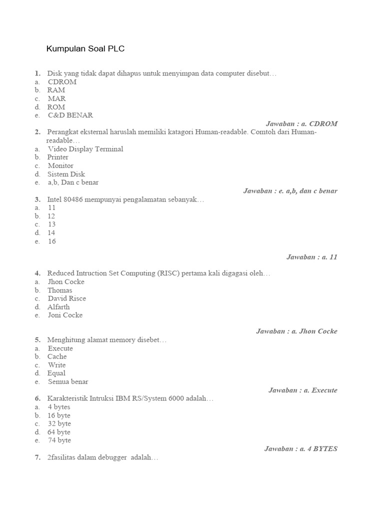 Kumpulan Soal PLC | PDF