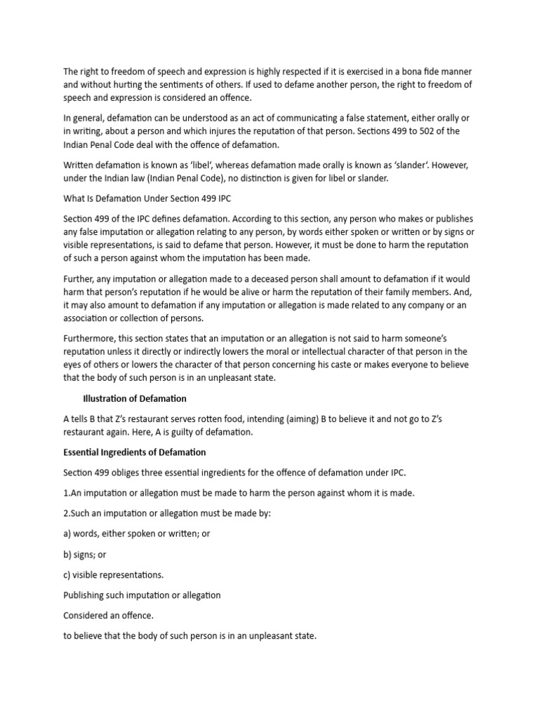 Essential Ingredients of Defamation | PDF | Defamation | Criminal Law