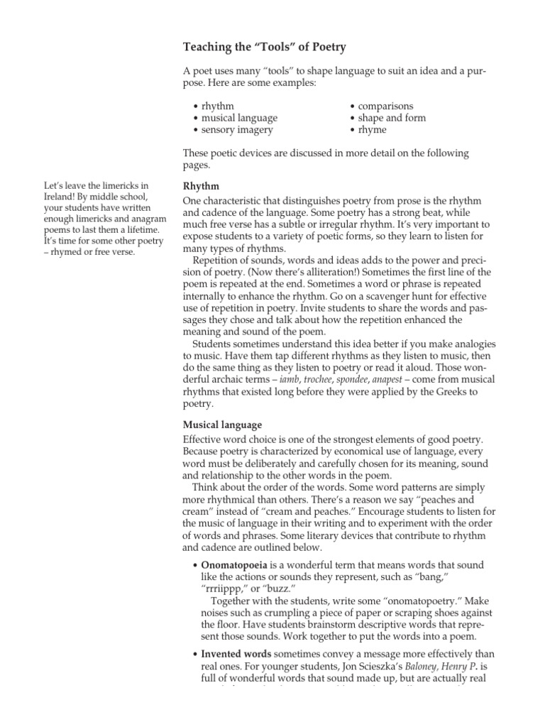 Poetry Tools | Download Free PDF | Poetry | Poetics