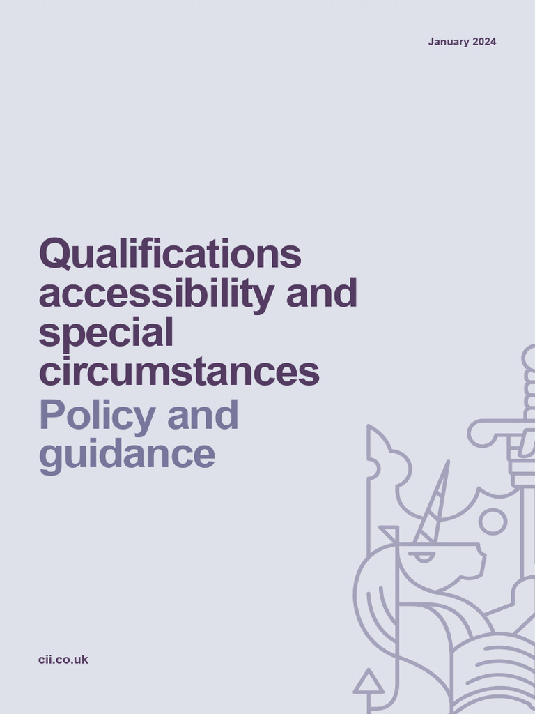 Cii Qualifications Accessibility and Special Circumstances Policy and ...