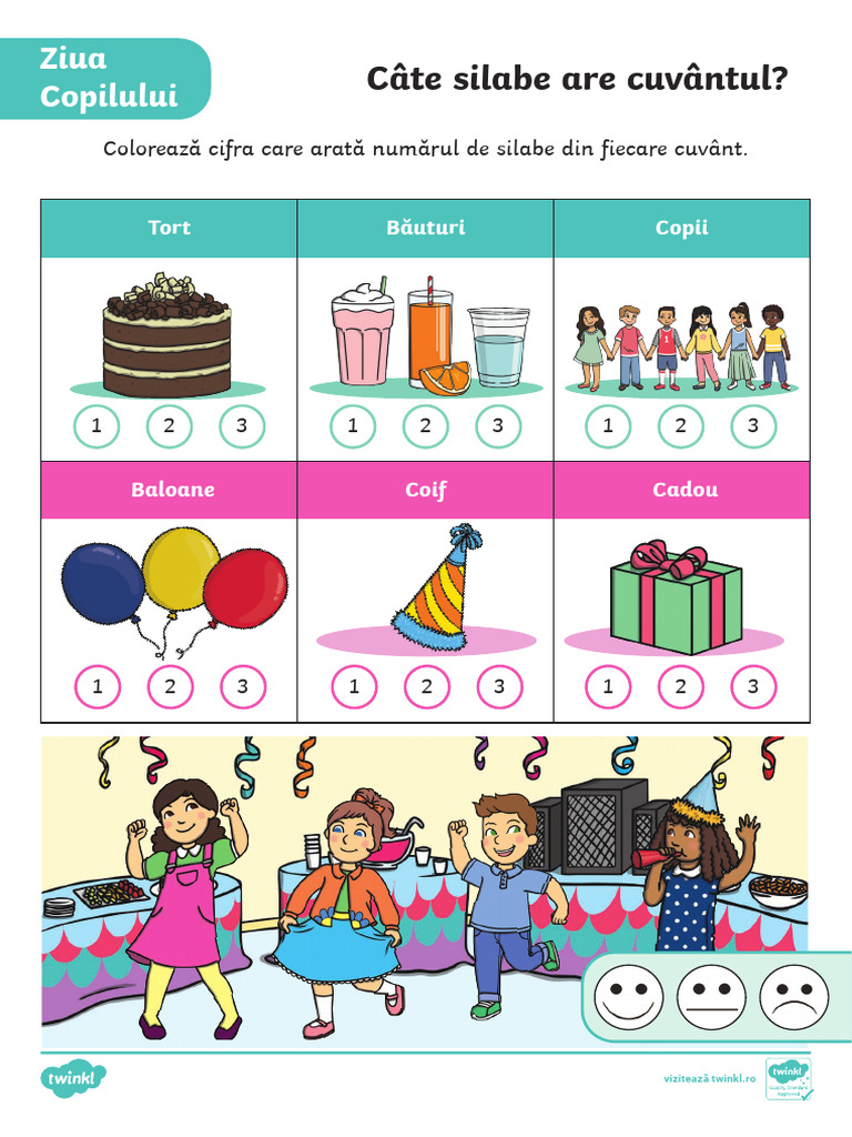 DLC 1709710821 Ziua Internationala A Copilului Cate Silabe Are Cuvantul Fisa de Activitate - Ver ...