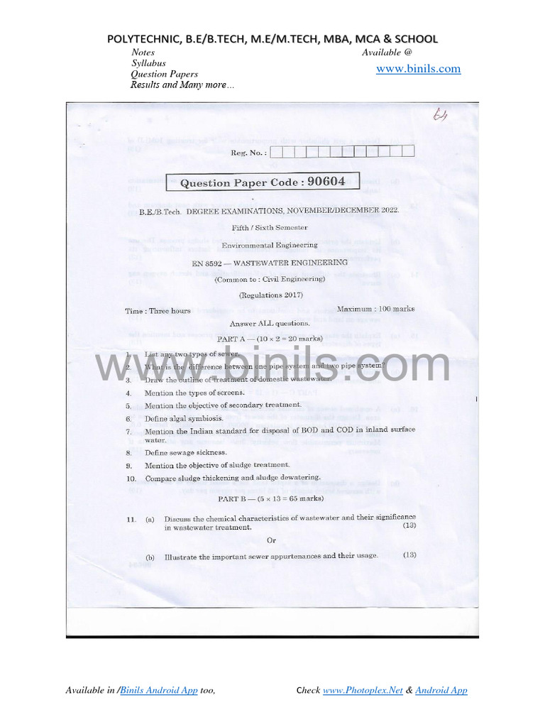 Anna University Question Papers Access | PDF
