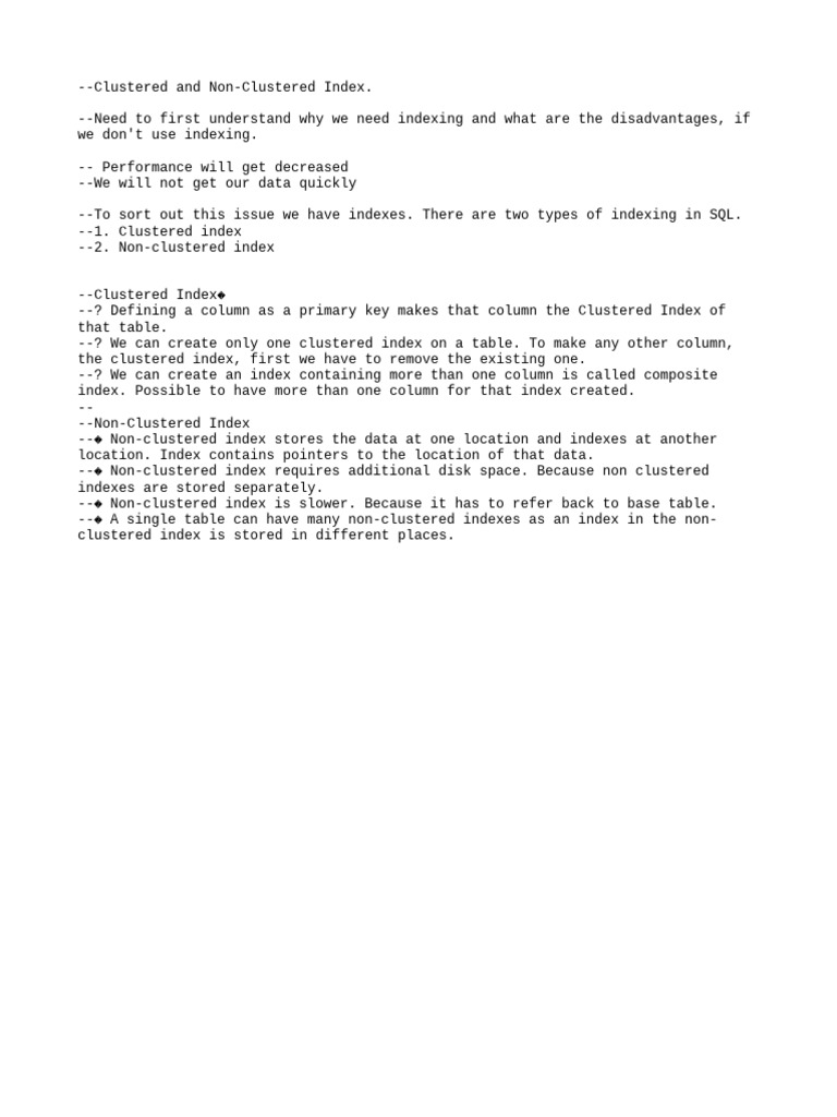 SQL Indexing Essentials | PDF
