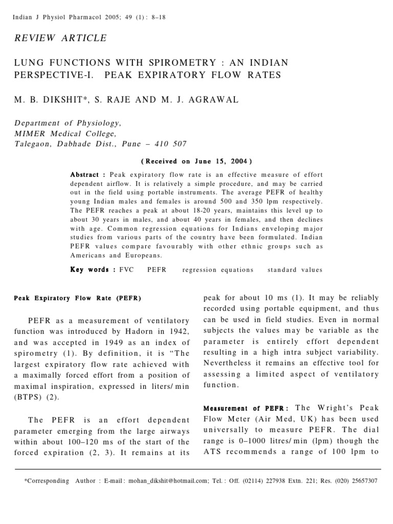Peak Flow Meter Pdf
