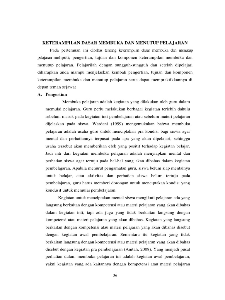 Keterampilan Membuka dan Menutup Pelajaran | PDF