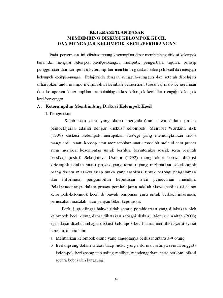 Keterampilan Membimbing Diskusi Kelompok | PDF | Pengembangan Diri