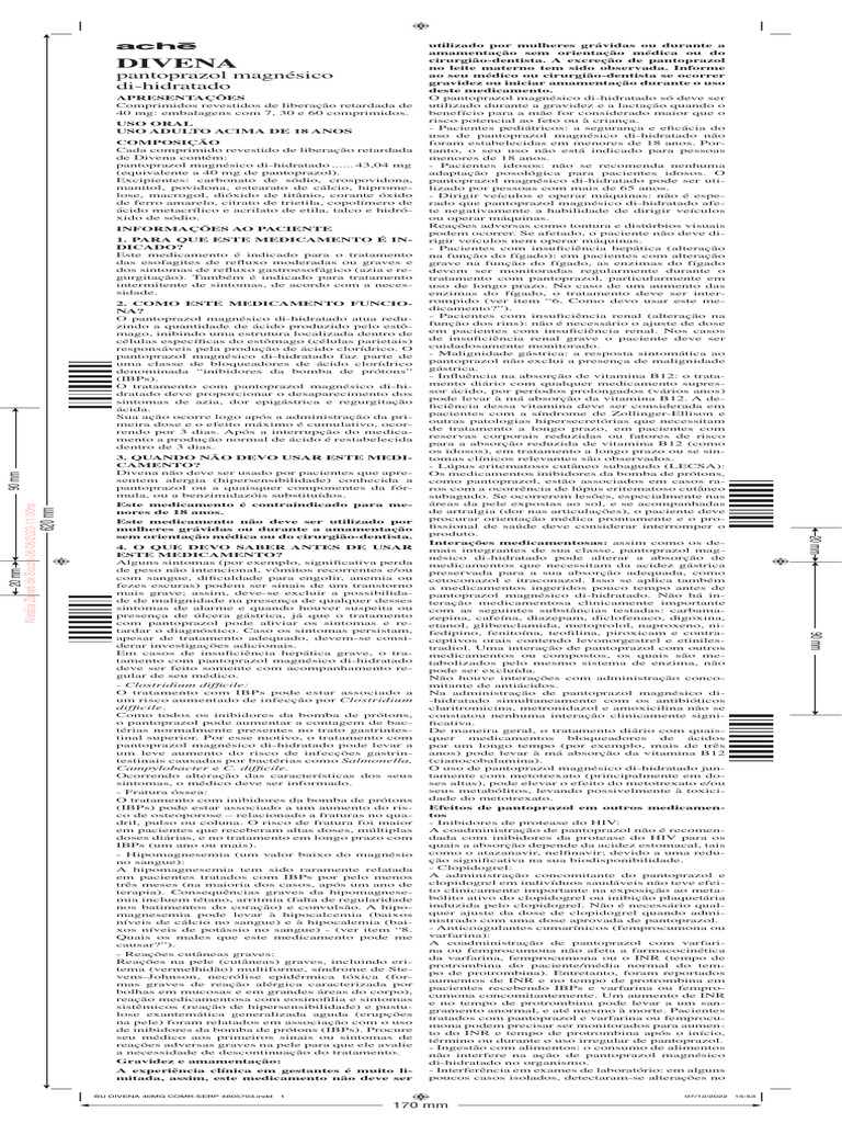 Bula-Divena Do Remédio | PDF | Remédio | Especialidades médicas