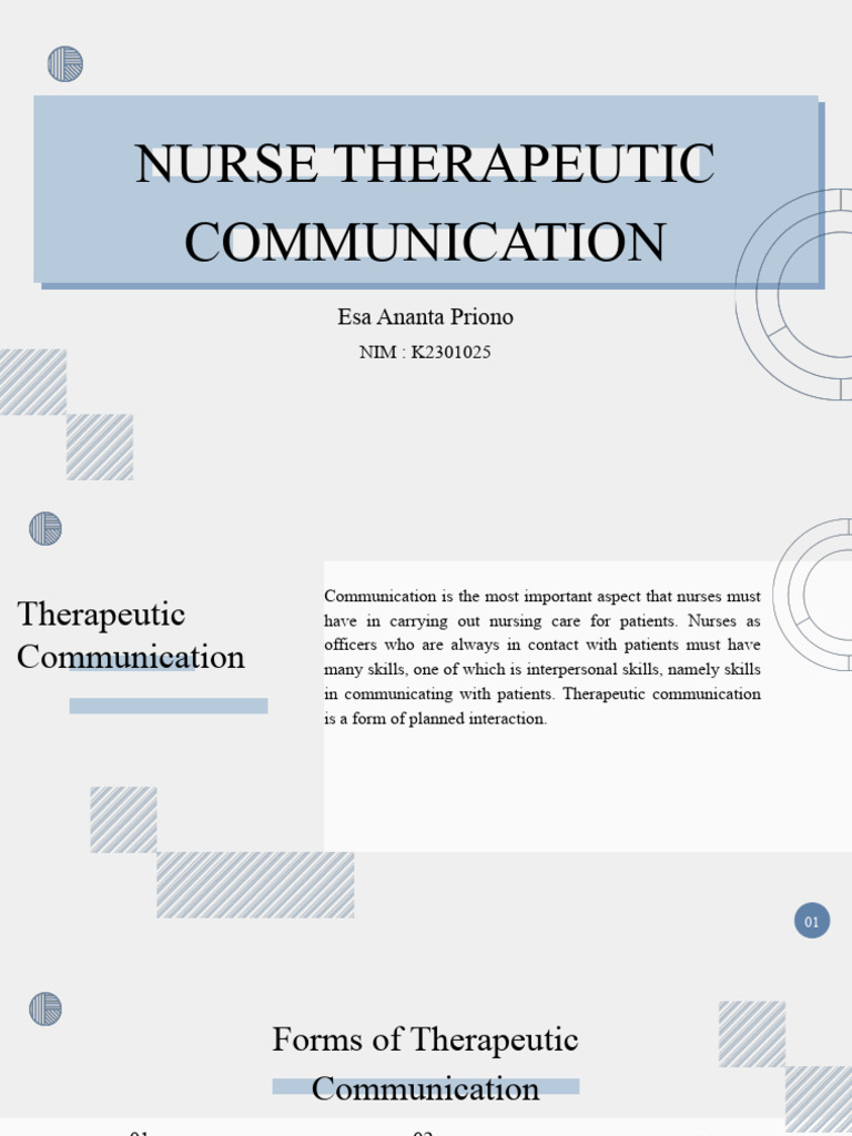 Nurse Therapeutic Communication | PDF | Communication | Nonverbal ...