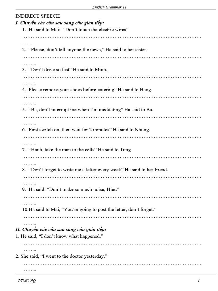 Reported Speech | PDF