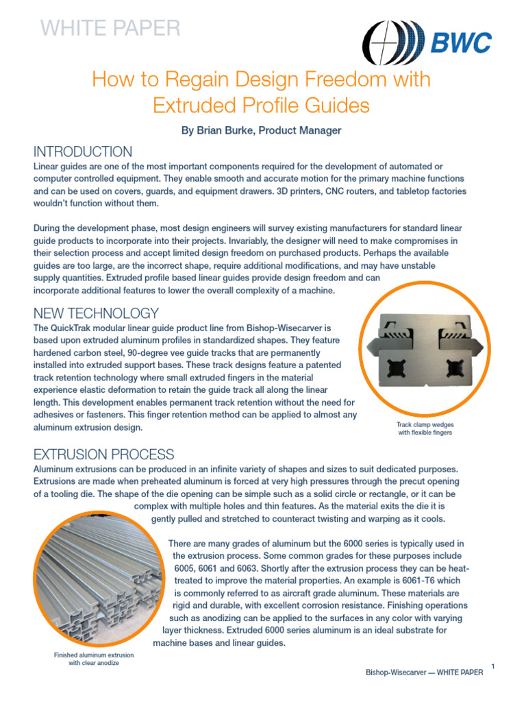 Design Freedom with Extruded Linear Guides | PDF | Extrusion | Gear