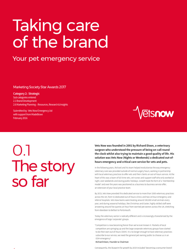 Vets Now: Elevating Brand Strategy | PDF | Brand | Veterinary Medicine