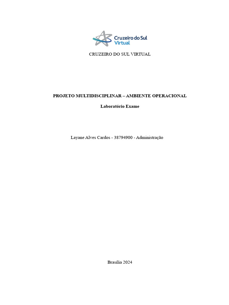 Ambiente Operacional LAYANE ALVES CARDOSO DAMASCENO | PDF ...