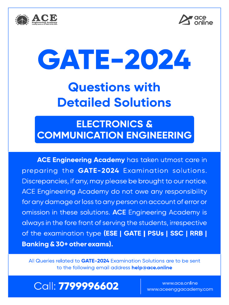 EC - GATE - 2024 - Questions With Answers | PDF | Bipolar Junction ...