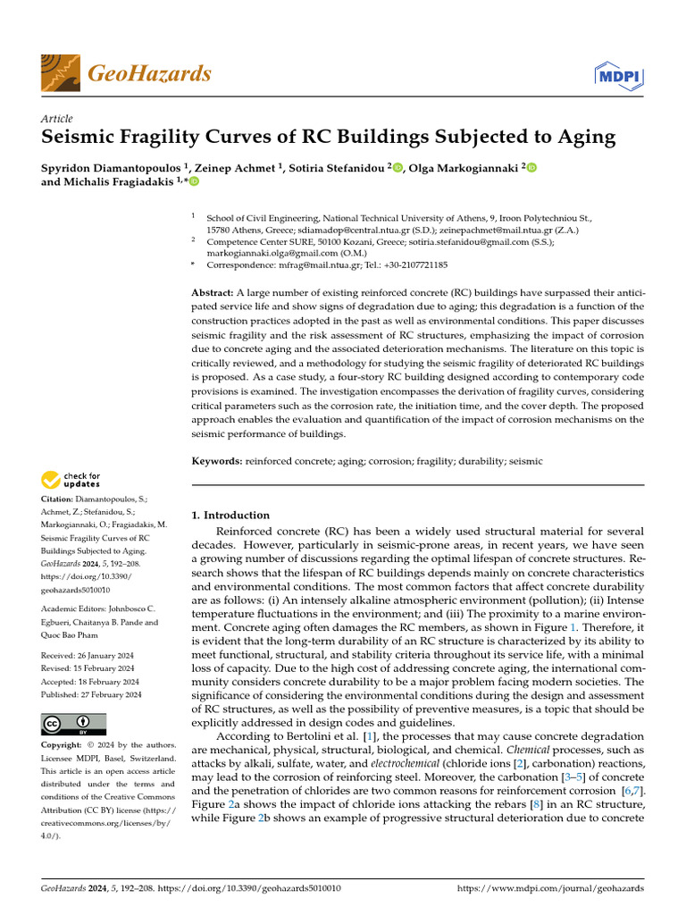 Seismic Fragility Curves of RC Buildings Subjected To Aging | PDF ...