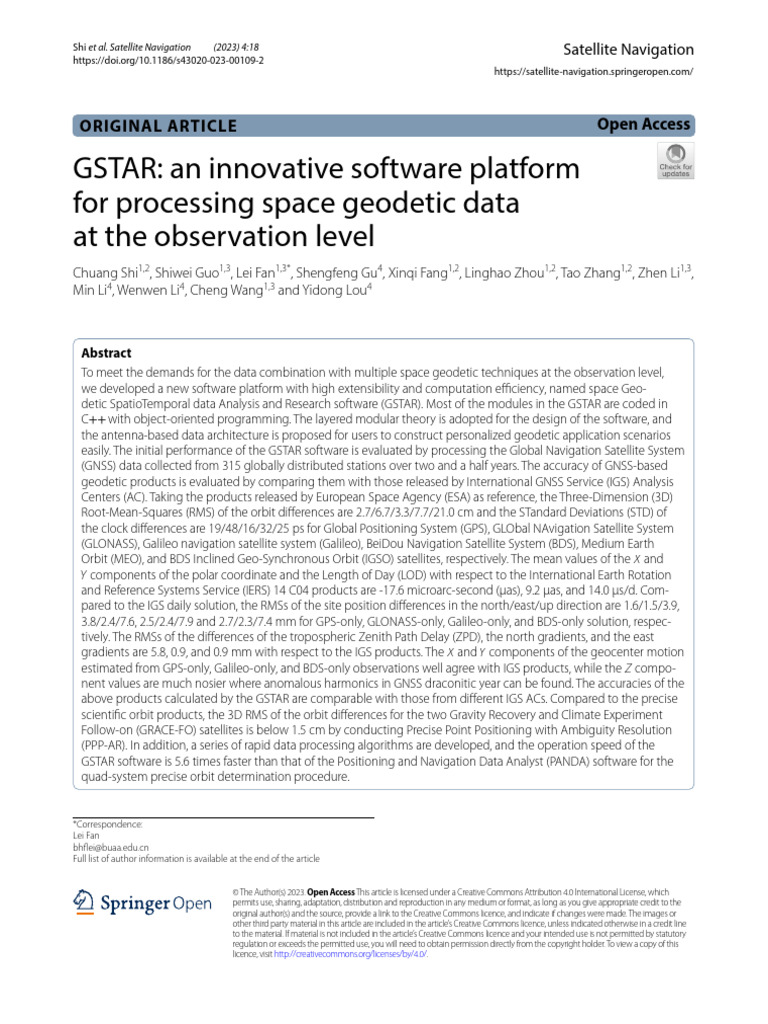 Processing Space Geodetic Data | PDF | Geodesy